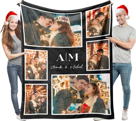 Easycosy Personalized Blankets for Couples Gifts Custom Picture Throw Blanket Personalized Photo ...