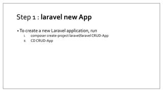 CRUD Presentation Of Laravel Application Pptx Databases Computer Software And Applications