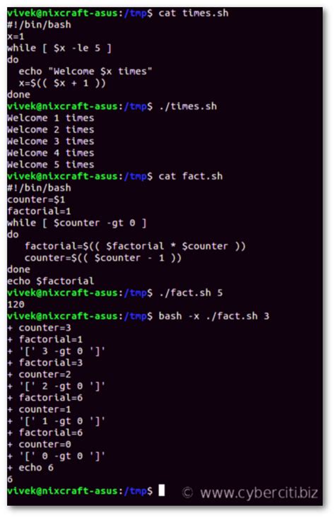 Bash While Loop Examples Nixcraft