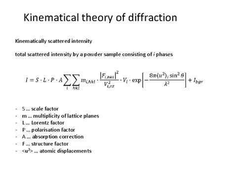 Kinematical Diffraction Theory Kinematical Theory Of Diffraction Choice