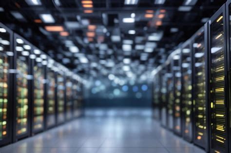 Premium Ai Image Blurred Data Center Server Farm