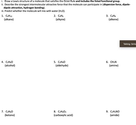 Solved Draw A Lewis Structure Of A Molecule That Satisfies The Octet