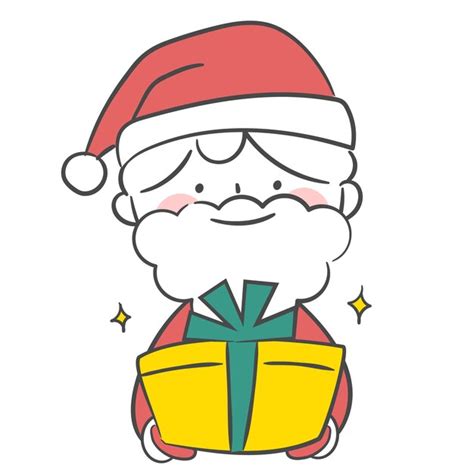 선물 상자 를 들고 있는 산타 의 그림 프리미엄 벡터