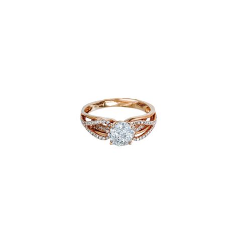14k Rose Gold Illusion Ring With Split Shank And 81 Diamonds Mydiamondph