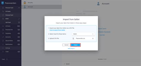 how to export passwords from safari and import them into passwarden