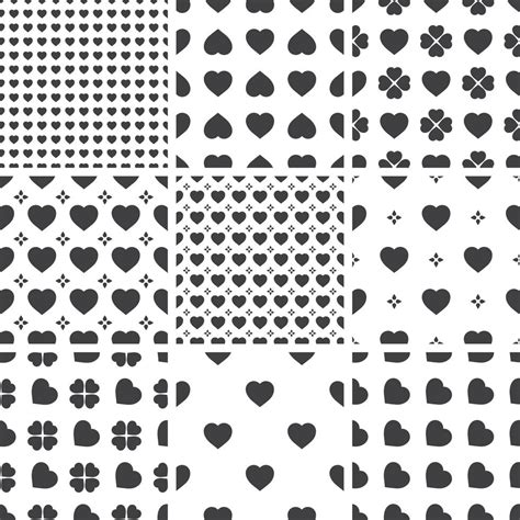 Set Of Monochrome Geometric Seamless Universal Patterns Tiling 346073 Vector Art At Vecteezy