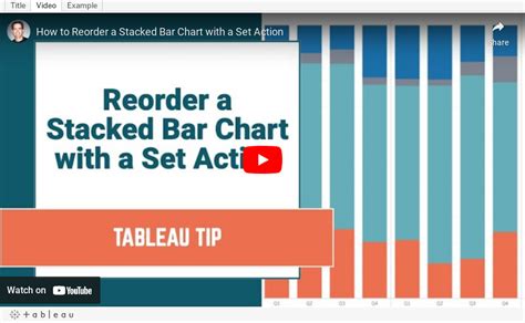 Tableautiptuesday How To Reorder A Stacked Bar Chart With Set Actions