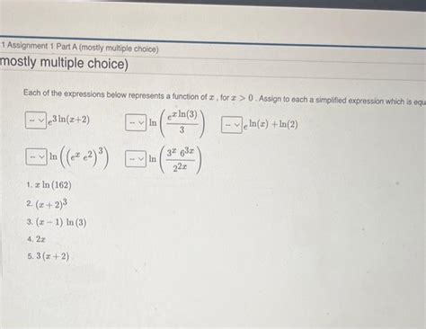 Solved Each Of The Expressions Below Represents A Function