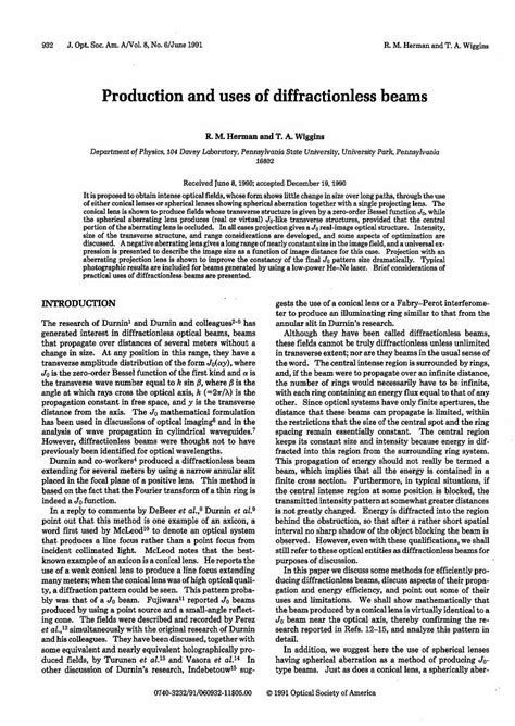 Pdf Production And Uses Of Diffractionless Beams Dokumentips
