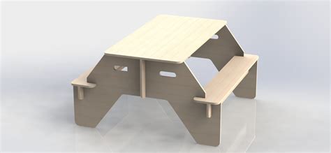 Table With Benches Project To Cut On Cnc Router Vector Dxf File Woodwork 050 Cnc Router Design