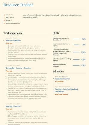 10 Resource Teacher Resume Examples That Land Jobs