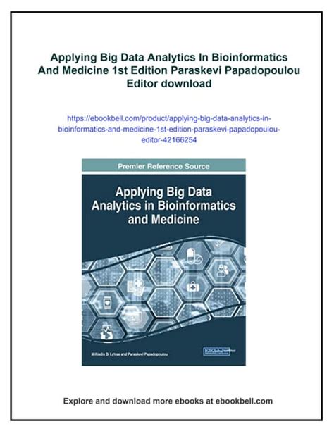 Applying Big Data Analytics In Bioinformatics And Medicine 1st Edition Paraskevi Papadopoulou