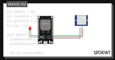 PIR SENSOR GERAK Wokwi ESP STM Arduino Simulator