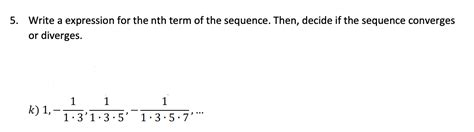 Solved Write A Expression For The Nth Term Of The Sequence Chegg