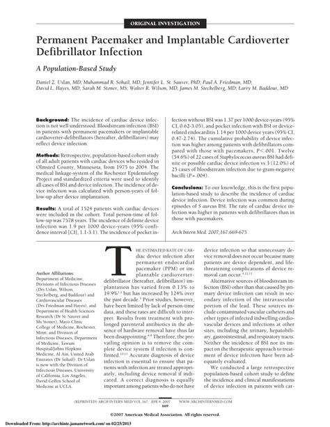 Pdf Permanent Pacemaker And Implantable Cardioverter Defibrillator