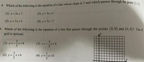 [answered] 4 Which Of The Following Is The Equation Of A Line Whose Kunduz