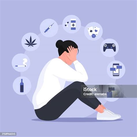 Ilustración De Types Of Addiction Infographic With Icons Y Más Vectores