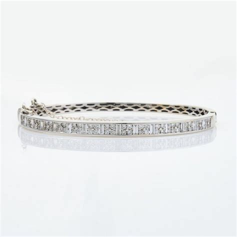 Modern 194ct Diamond Bangle In 18ct White Gold Braceletsbangles