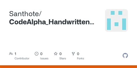 GitHub Santhote CodeAlpha Handwritten Chracter Recognition