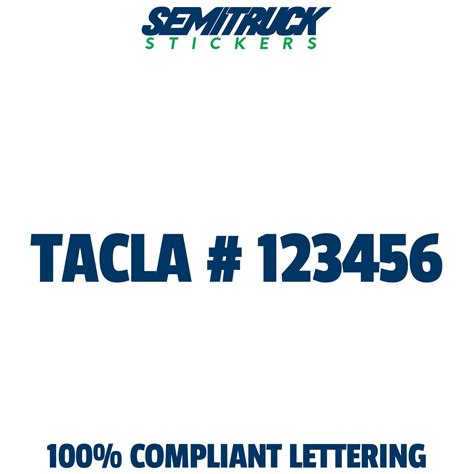 Tacla Number Decal Sticker Lettering Pair