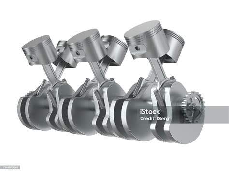 엔진 피스톤과 흰색 바탕에 크랭크 샤프트 고립 된 3d 그림 막대 모양에 대한 스톡 사진 및 기타 이미지 막대 모양 피스톤 3차원 형태 Istock