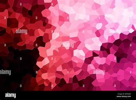 A Photograph Of An Abstract Geometric Red Pattern From Various Polygons And Triangles Stock