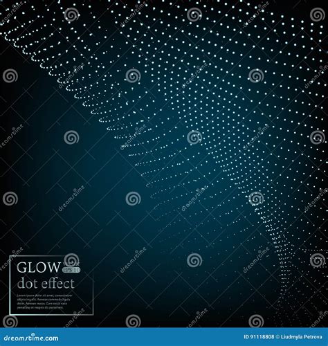 array with dynamic particles 3d technology style abstract background