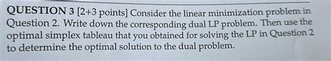 question points] ﻿consider the linear minimization
