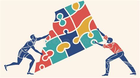 People Holding Puzzle Pieces Teamwork Collaboration And Puzzle Solving Art Vector Design