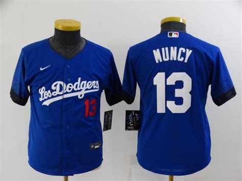 Youth Los Angeles Dodgers 13 Max Muncy Blue 2021 City Connect Number