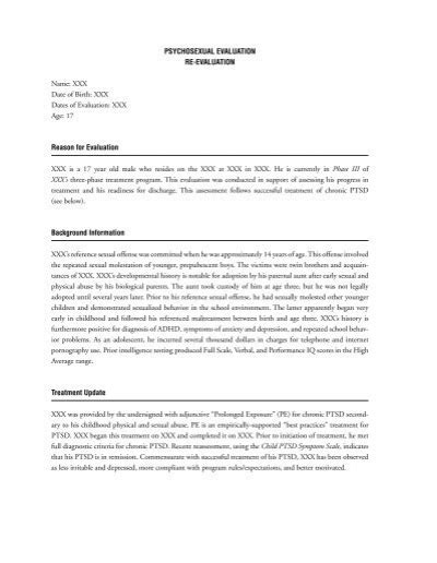 Psychosexual Evaluation Dd