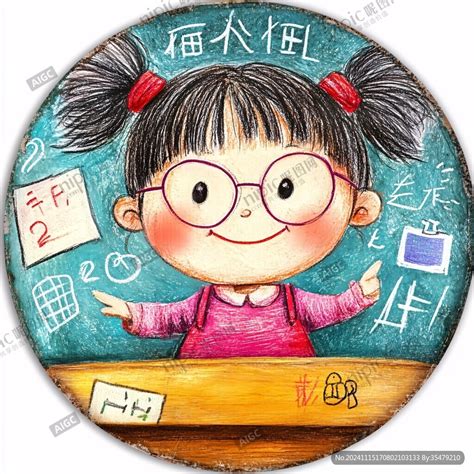 Ai创作图少儿培训班插画 Q版教师 补习班开课啦 Q版教师插画 欢迎小朋友我们开学啦 学习班卡通图案 招生手绘 手绘学生形像 Q版学生幼儿插画