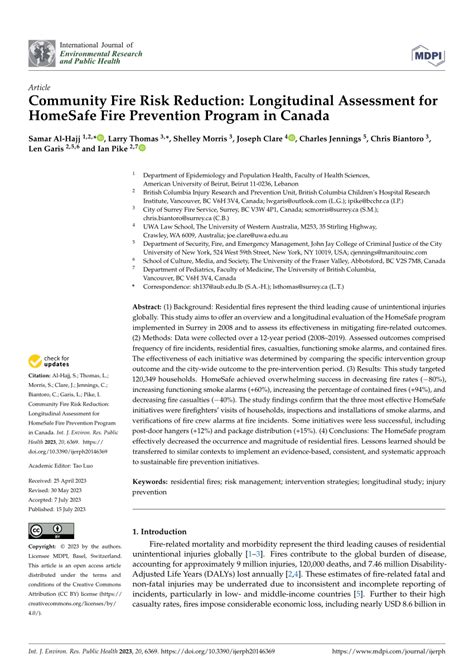 Pdf Community Fire Risk Reduction Longitudinal Assessment For