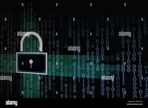 Data Safety Internet Security Concepts Binary Code Numbers With Padlock Icon Background On