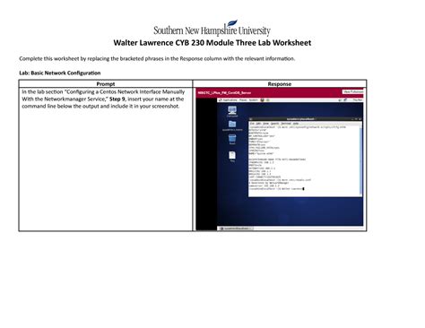 Cyb230modulethreelabworksheet Walter Lawrence Cyb 230 Module