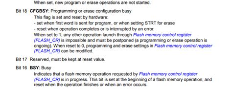 Flash Status Register Bsy1 Vs Cfgbsy Flag Which