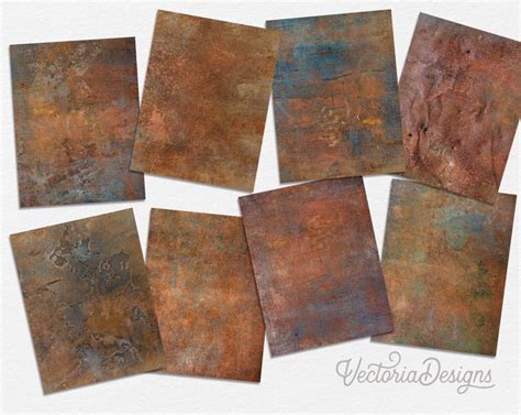 Rough Rust Paper Pack Printable Paper Pack Decorative Paper Etsy