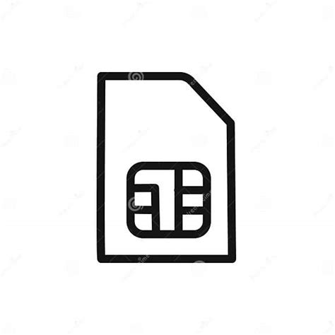 Sim Card Icon Linear Vector Graphics Sign Stock Vector Illustration