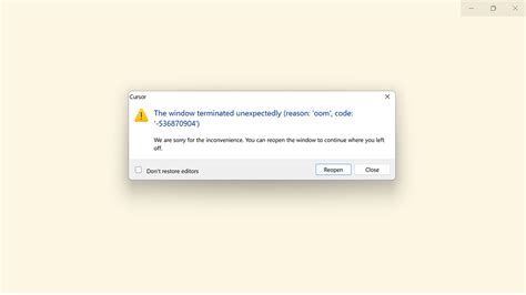 The Cursor App Crashes Consistently On Windows 11 Bug Reports