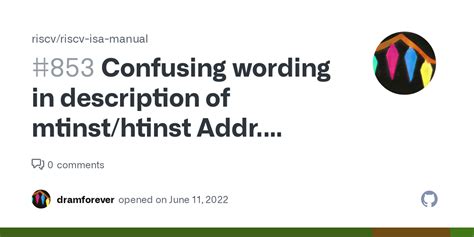 Confusing Wording In Description Of Mtinst Htinst Addr Offset Field · Issue 853 · Riscv Riscv