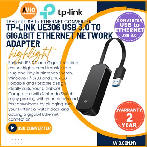 Tp Link Tplink Converter Usb To Rj Lan Gigabit Mbps Ethernet Network Port Ue