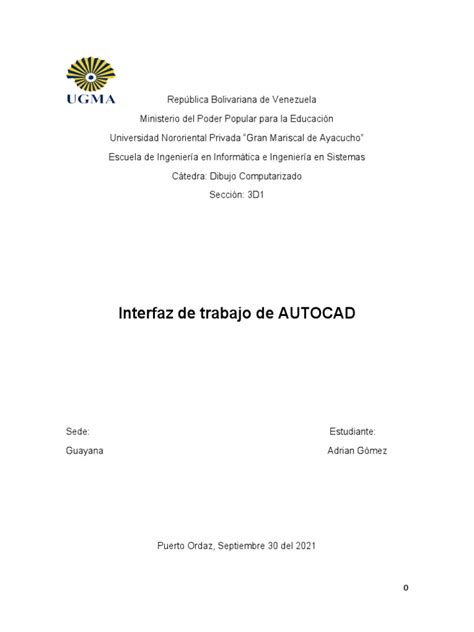 Interfaz De Trabajo Autocad Pdf Cad Automático Ventana Informática