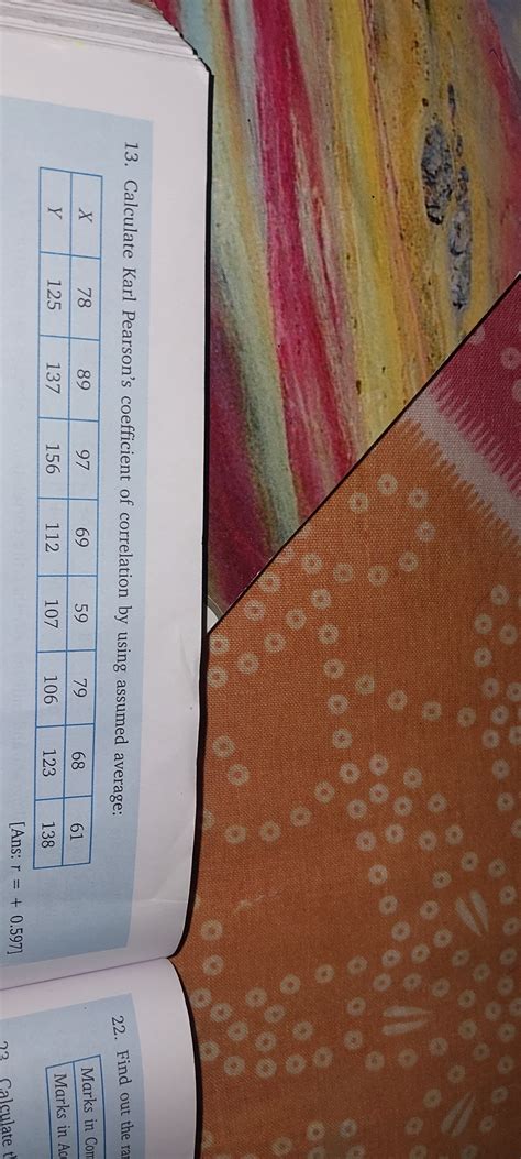 Calculate Karl Pearsons Coefficient Of Correlation Using The Assumed Ave