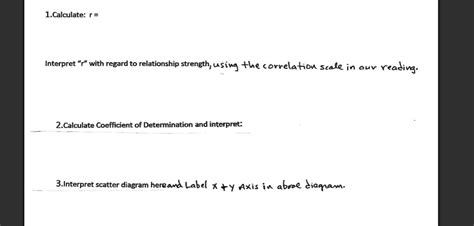 solved 1 calculate interpret r with regard to relationship strength