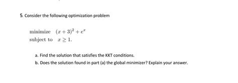 solved 5 consider the following optimization problem