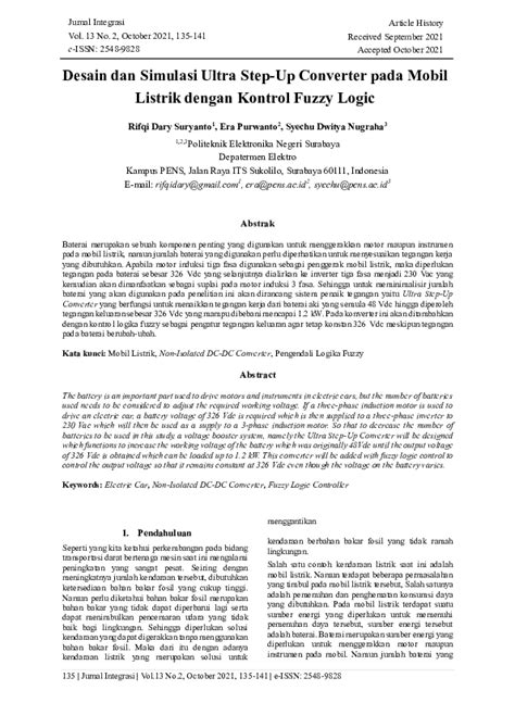 Pdf Desain Dan Simulasi Ultra Step Up Converter Pada Mobil Listrik