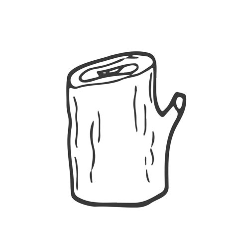 Wooden Log Trunk Lumber Elements Vector Doodle Chopped Tree Trunk