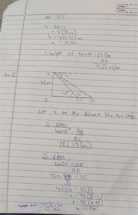 Solution Guru NCERT CLASS CHAPTER APPLICATIONS OF TRIGONOMETRY