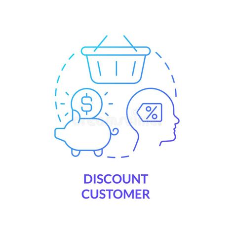 Discount Customer Blue Gradient Concept Icon Stock Vector Illustration Of Audience Business