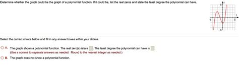 solved determine whether the graph could be the graph of polynomial